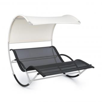 Blumfeldt The Big Easy chaise longue à bascule charge 350kg - Argent ...